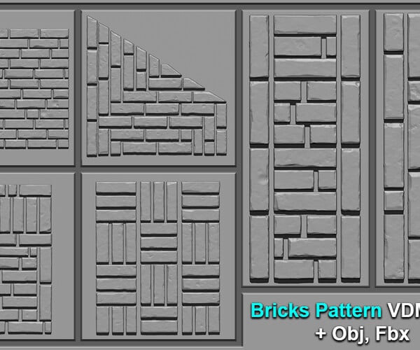 ArtStation - Bricks Pattern VDM Brushes + Obj, Fbx | Brushes