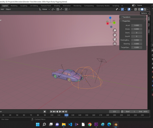 ArtStation - Mercedes Benz 300 SL Rigged with Blender Rigid Body ...