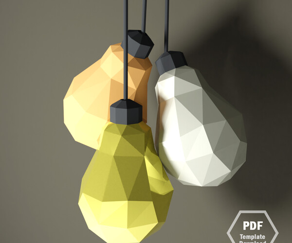 ArtStation - Lowpoly 3D Bulb/Papercraft/3D Papercraft / Papercraft Pdf ...