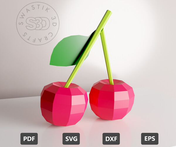 ArtStation - PDF Template of Cherry Fruit / Lowpoly Cherry / Cherry ...