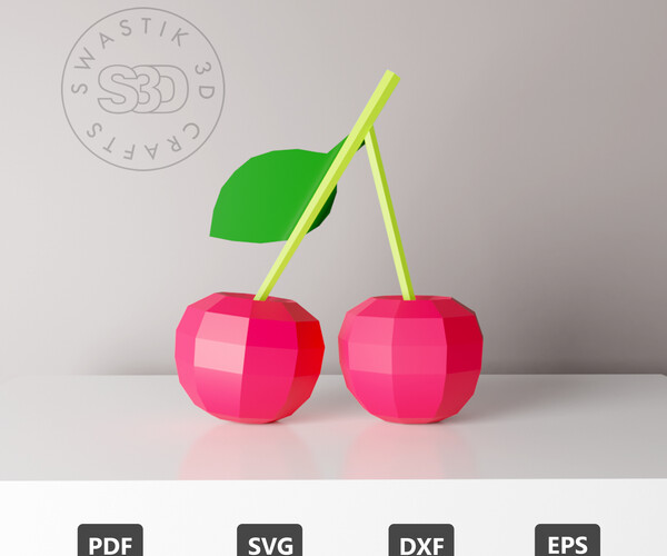 ArtStation - PDF Template of Cherry Fruit / Lowpoly Cherry / Cherry ...