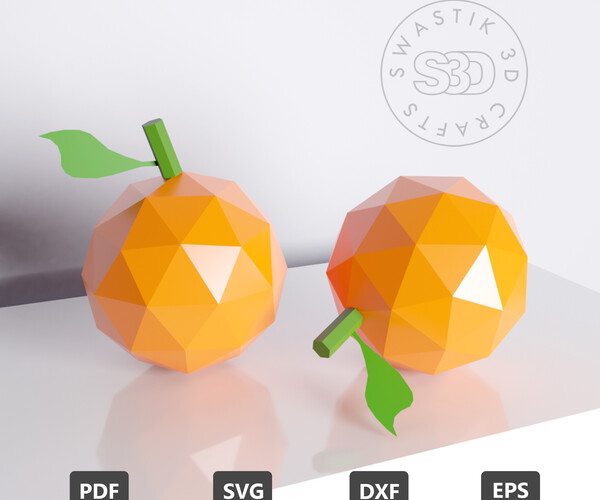 ArtStation - PDF Template of Orange fruit papercraft / 3D fruit ...