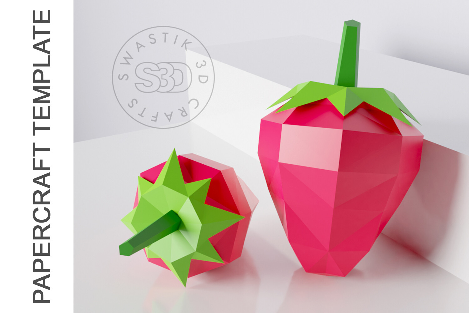 ArtStation - PDF Template of strawberry Fruit / Lowpoly strawberry ...