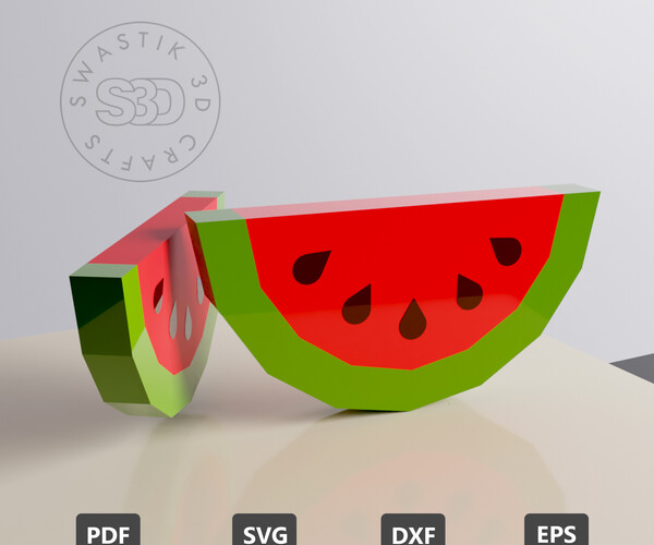 ArtStation - PDF Template of Watermelon Fruit / Lowpoly Watermelon ...