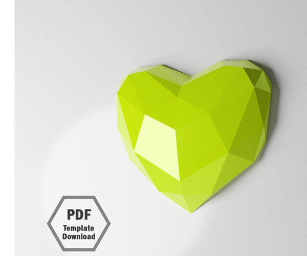 ArtStation - 3D Heart Paper Craft PDF DXF and Cdr Template/Papercraft ...
