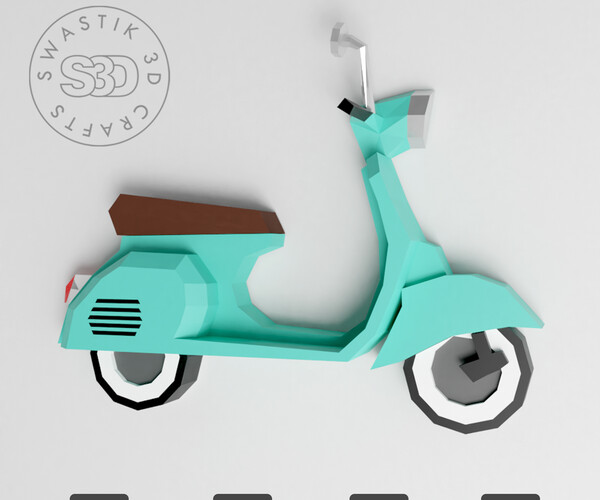 ArtStation - Scooter 3D Papercraft , Papercraft Template of 3D Scooter ...