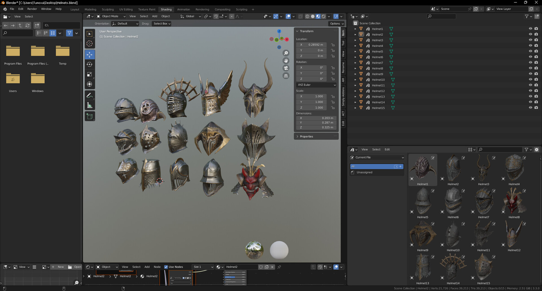 ArtStation - 15 HELMETS Game Ready | Game Assets
