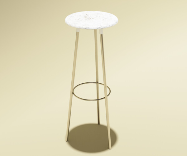 ArtStation - MDS01 - simple bar stool/kitchen stool - white | Resources