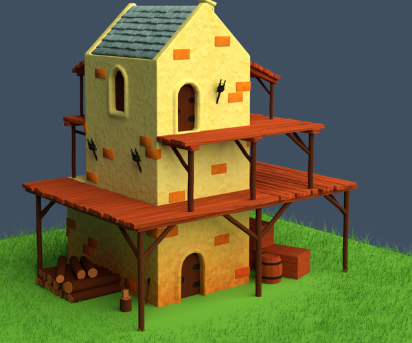 ArtStation - Toonish Medivial Watch Tower | Game Assets