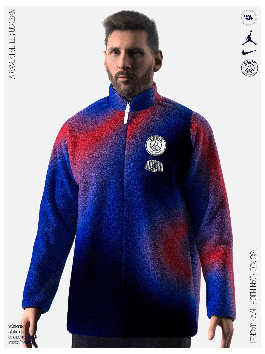 ArtStation - nike x jordan: flight mvp jacket 3d model for CLO ...