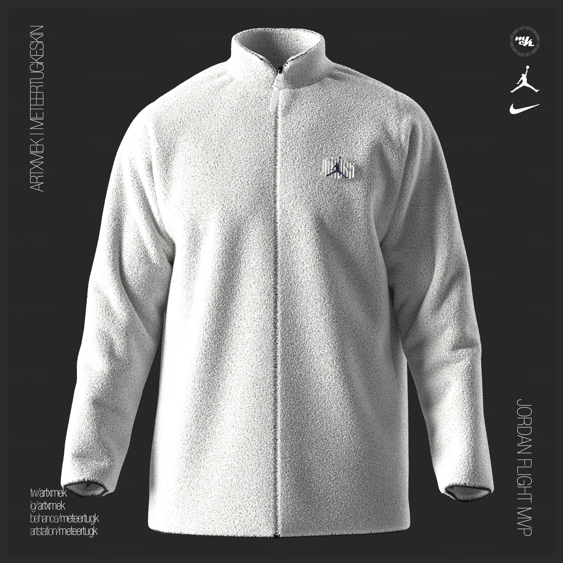 ArtStation - nike x jordan: flight mvp jacket 3d model for CLO ...