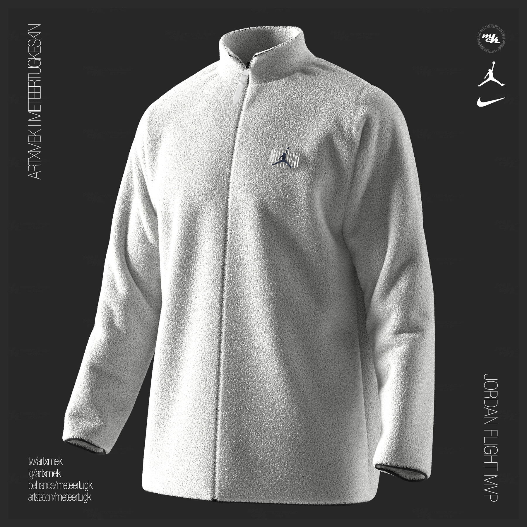 ArtStation - nike x jordan: flight mvp jacket 3d model for CLO ...
