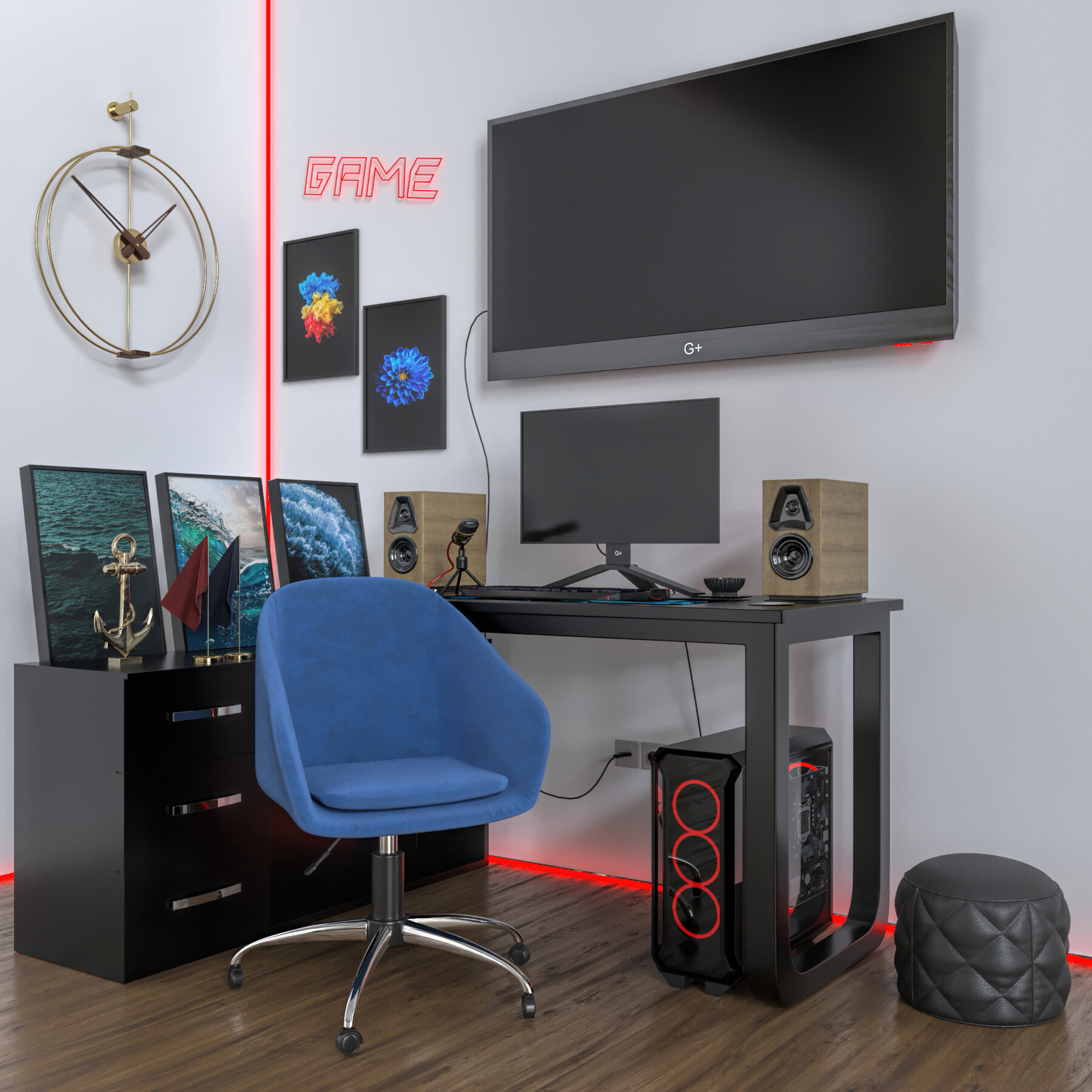 ArtStation - pc game room | Game Assets