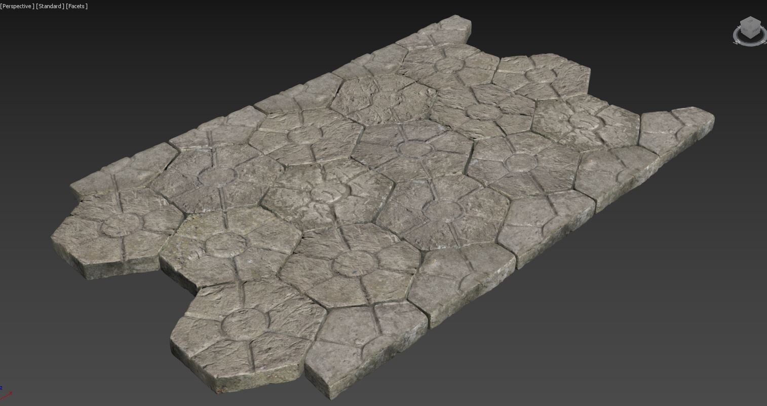 ArtStation - Stone tile pavement 3D model | Resources