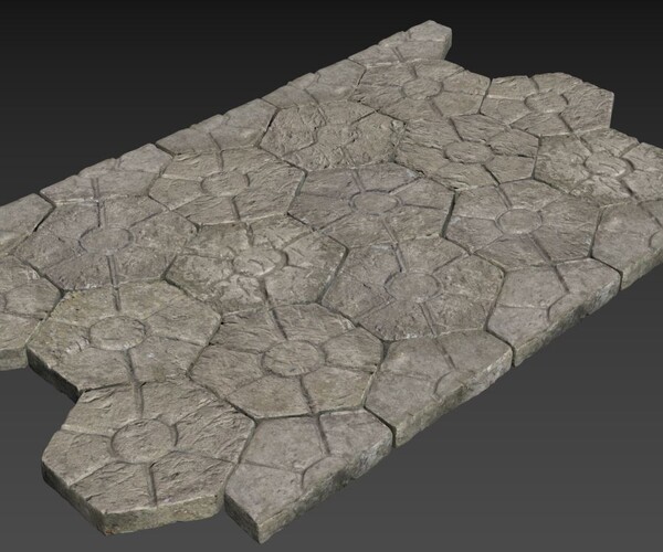 ArtStation - Stone tile pavement 3D model | Resources