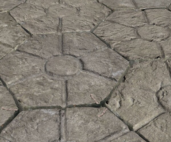 ArtStation - Stone tile pavement 3D model | Resources