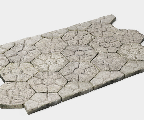 ArtStation - Stone tile pavement 3D model | Resources