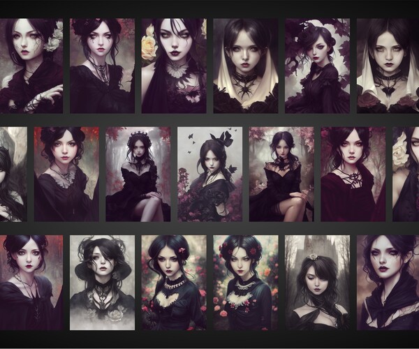 ArtStation - Gothic Beauty set | Artworks