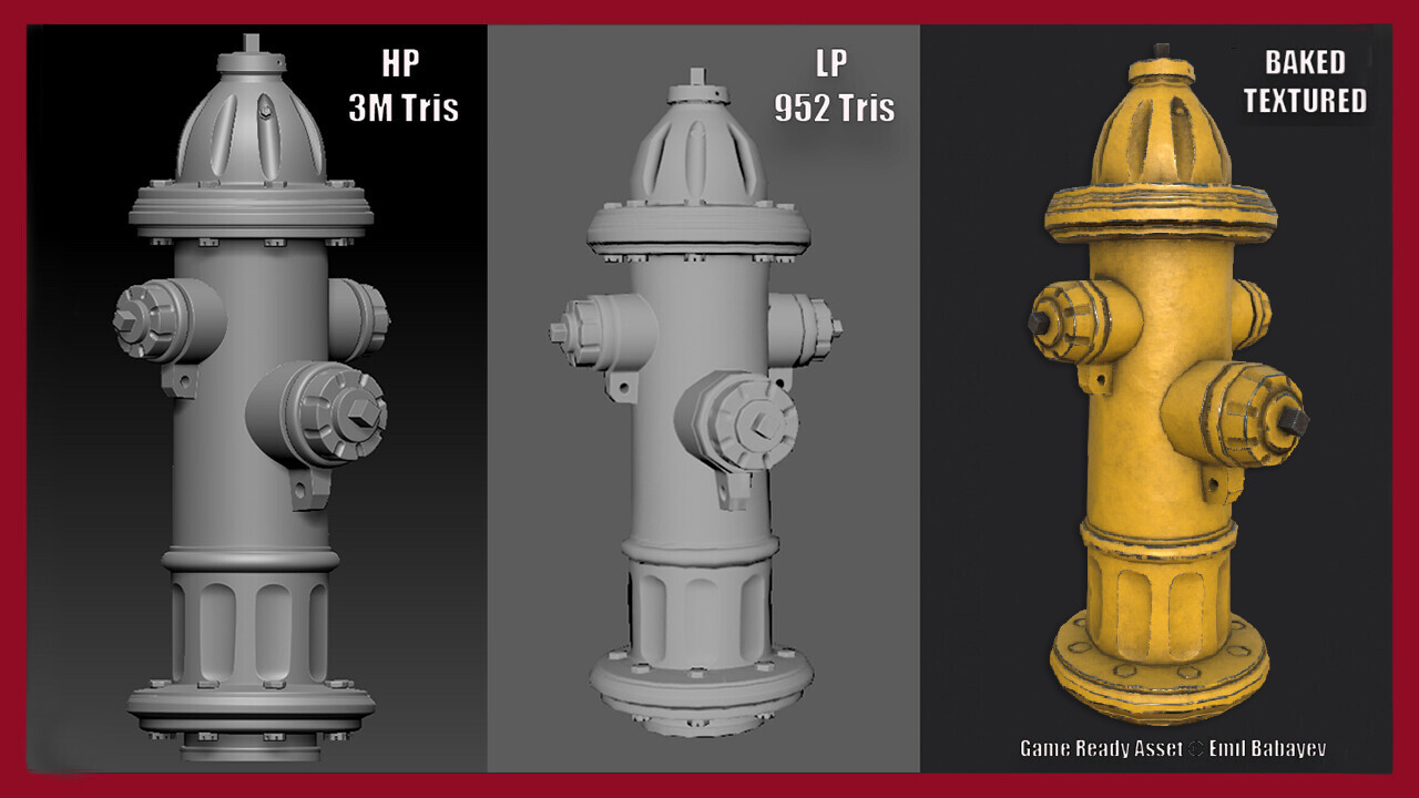 ArtStation - Fire Hydrant - 3D Game Asset with Yellow & Red Textures ...