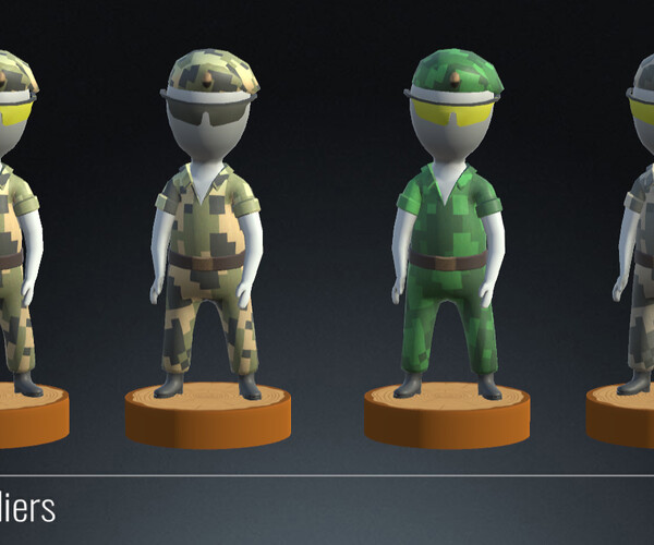 ArtStation - Stickmans Soldiers - 3D Military, characters | Game Assets