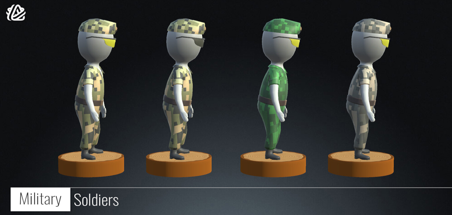 ArtStation - Stickmans Soldiers - 3D Military, characters | Game Assets