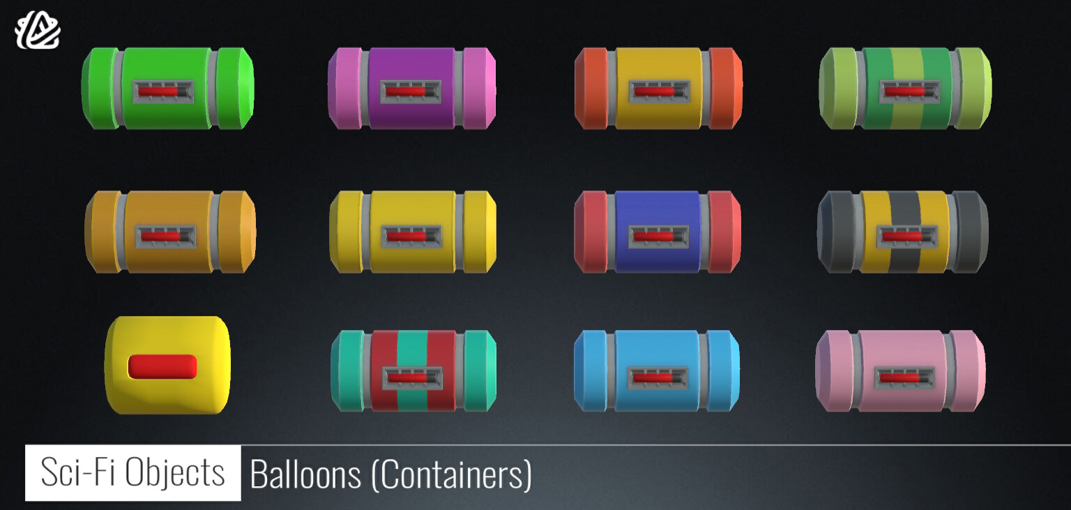 ArtStation - 3D Ballons (Containers) - Sci-Fi Objects | Game Assets