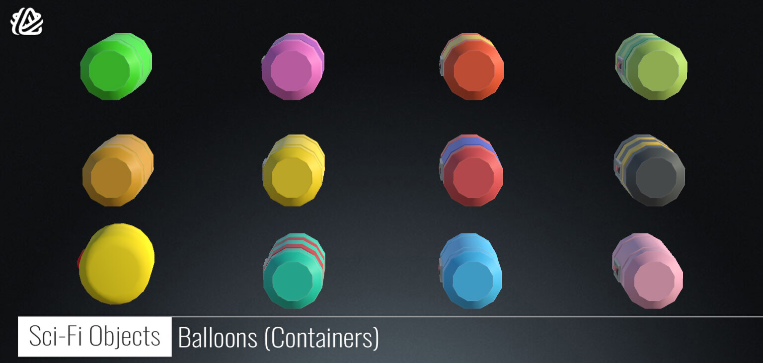 ArtStation - 3D Ballons (Containers) - Sci-Fi Objects | Game Assets