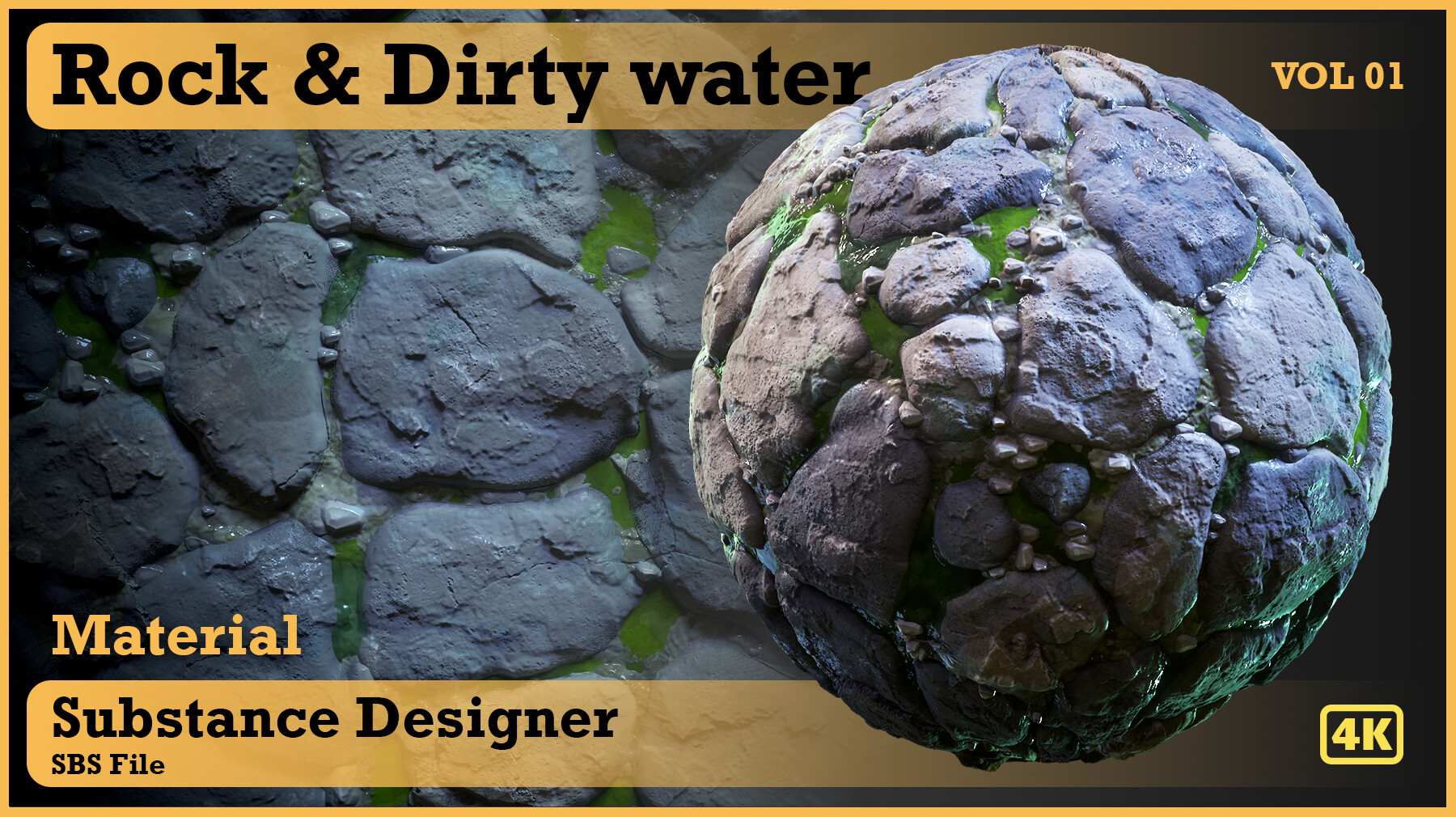 ArtStation - rock drit water - VOL 02 - substance designer | Game Assets