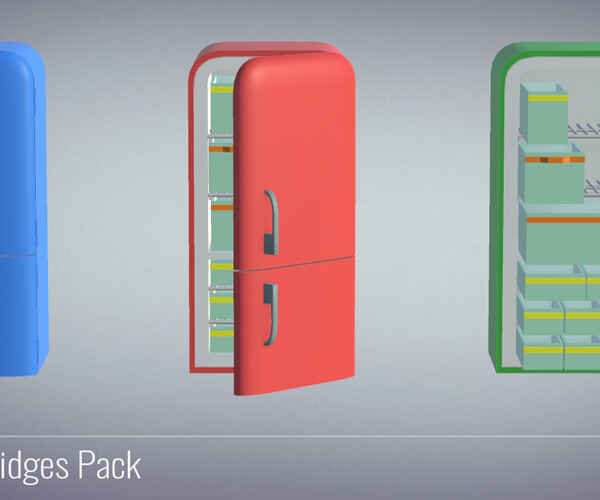 ArtStation - Fridges 3D Pack - Home Electronics | Game Assets