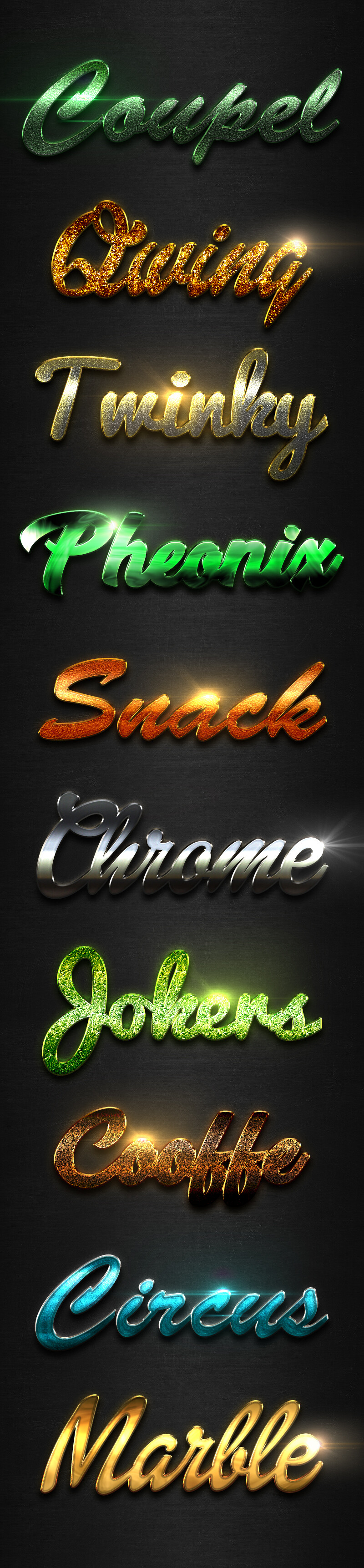 ArtStation - 10 Glowing Light Text Effect Bundle PSD-Vol 08 | Artworks