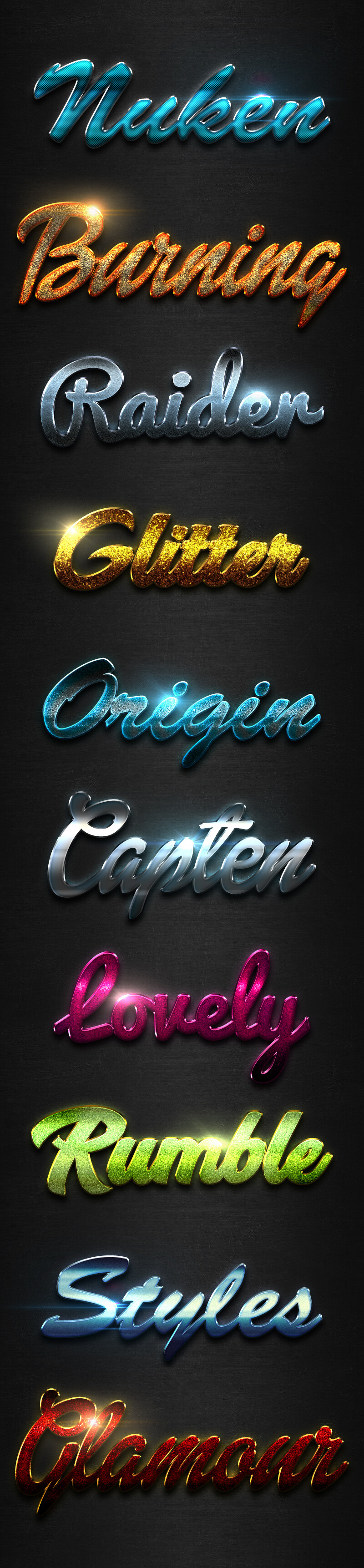 ArtStation - 10 Glowing Light Text Effect Bundle PSD-Vol 10 | Artworks