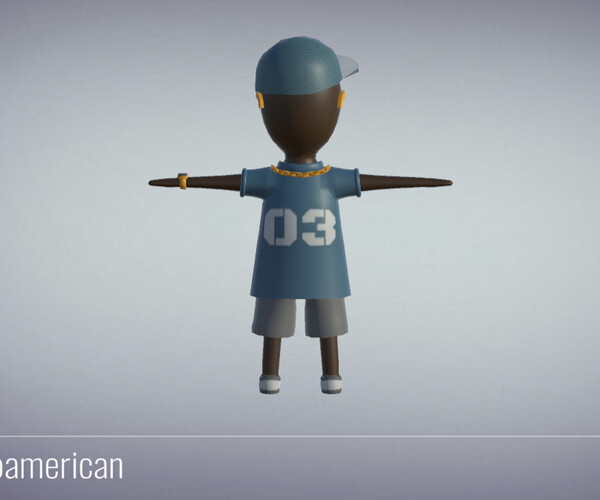 ArtStation - Afroamerican Stickman - 3D Hypercasual | Game Assets