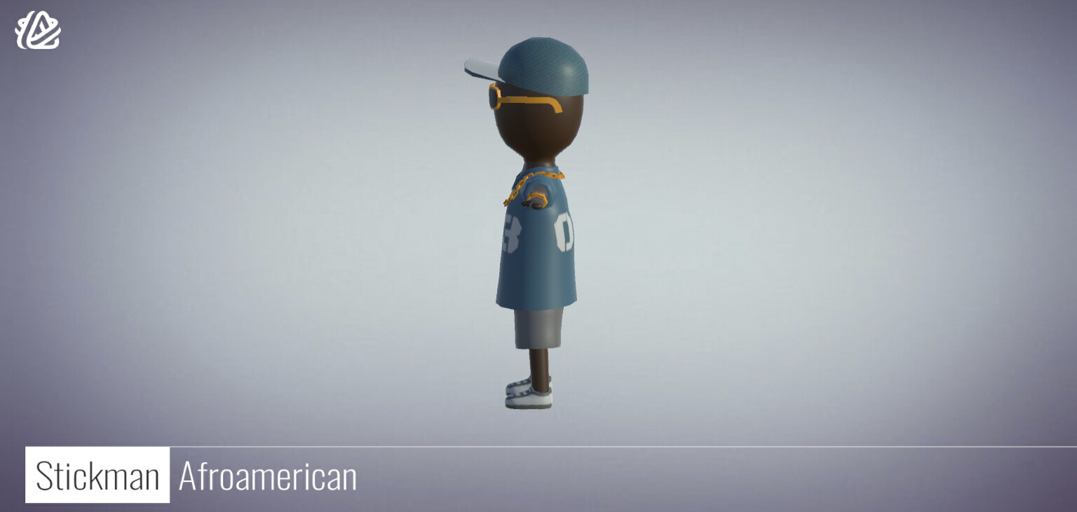 ArtStation - Afroamerican Stickman - 3D Hypercasual | Game Assets