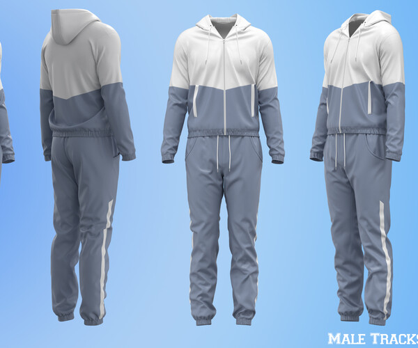 ArtStation - Male Tracksuit, marvelous designer,clo3d | Game Assets