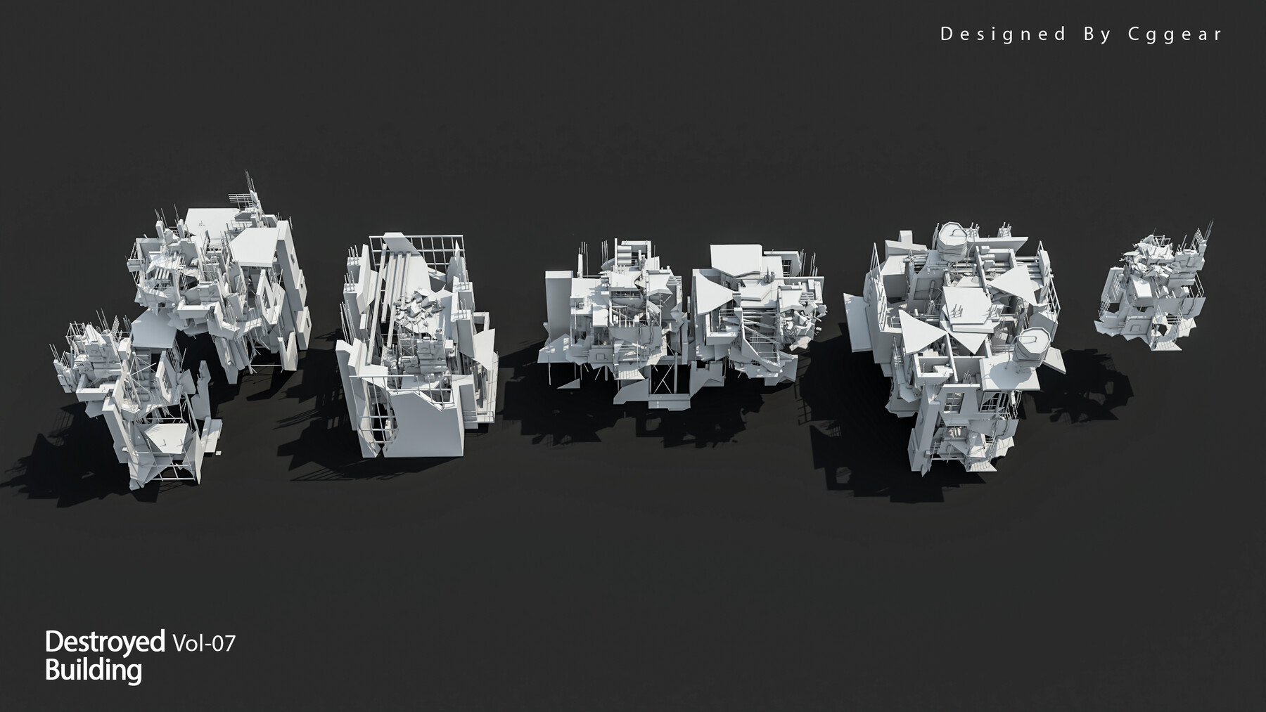 ArtStation - 40 Destroyed Building Vol 07 | Game Assets