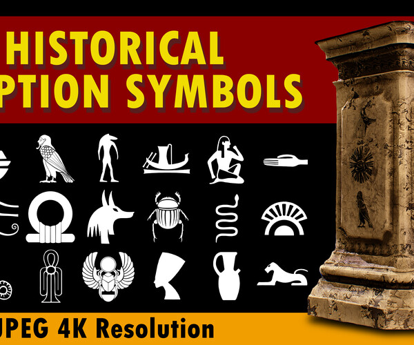 ArtStation - 120 Historical Egyptian Symbols Alpha (Vol.1) | Brushes