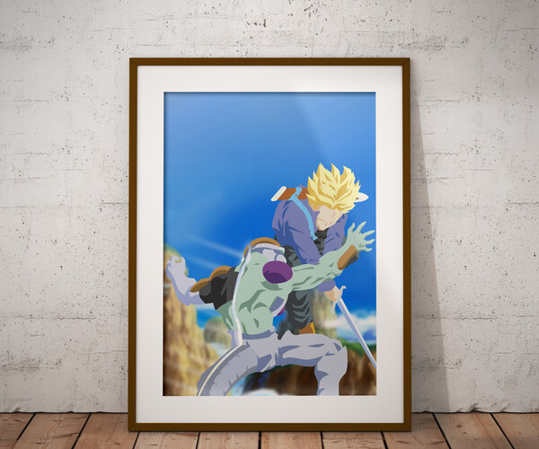 ArtStation - Dragonball Z Trunks vs Frieza Poster,Instant Download ...