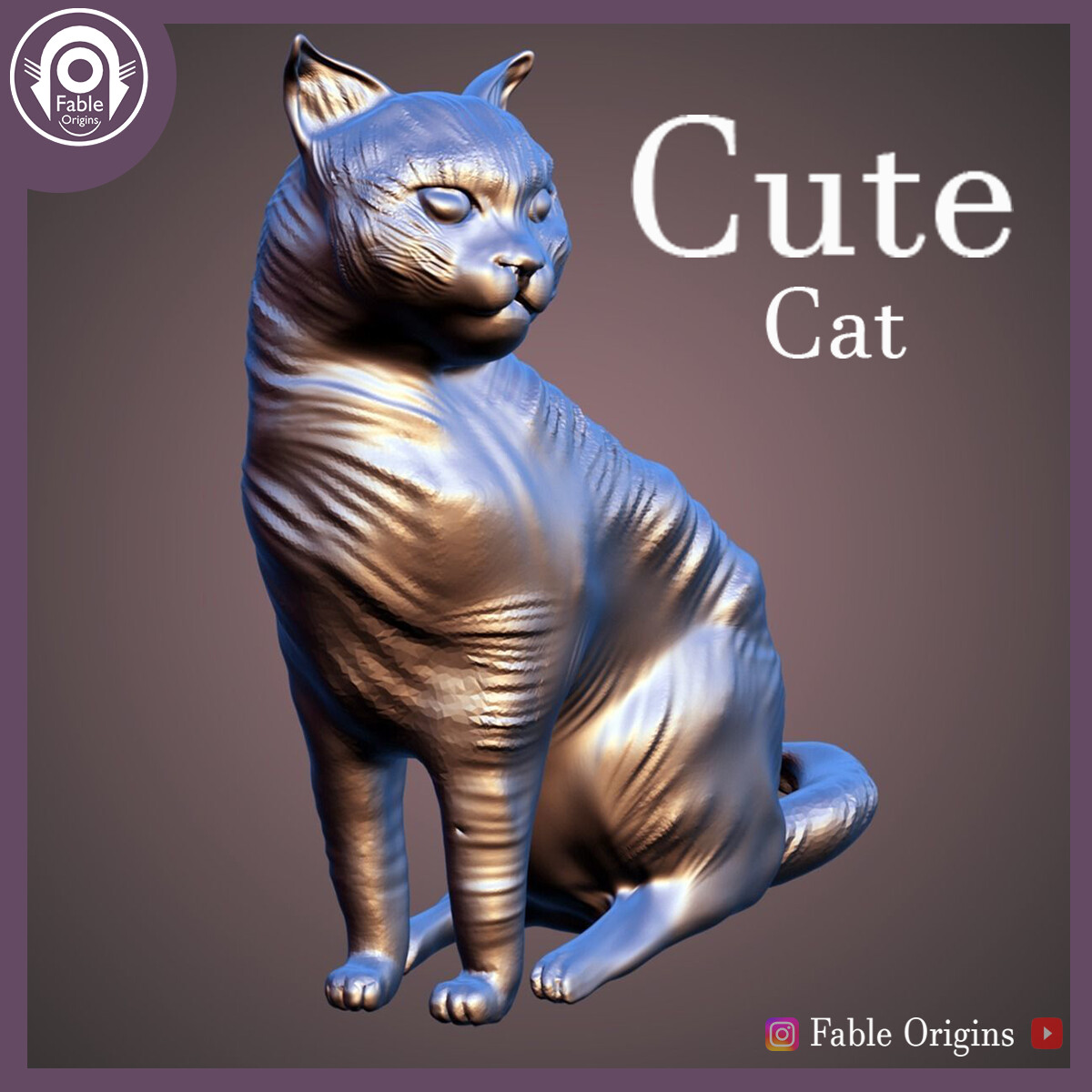 ArtStation - Cat 3D Print Model | Resources