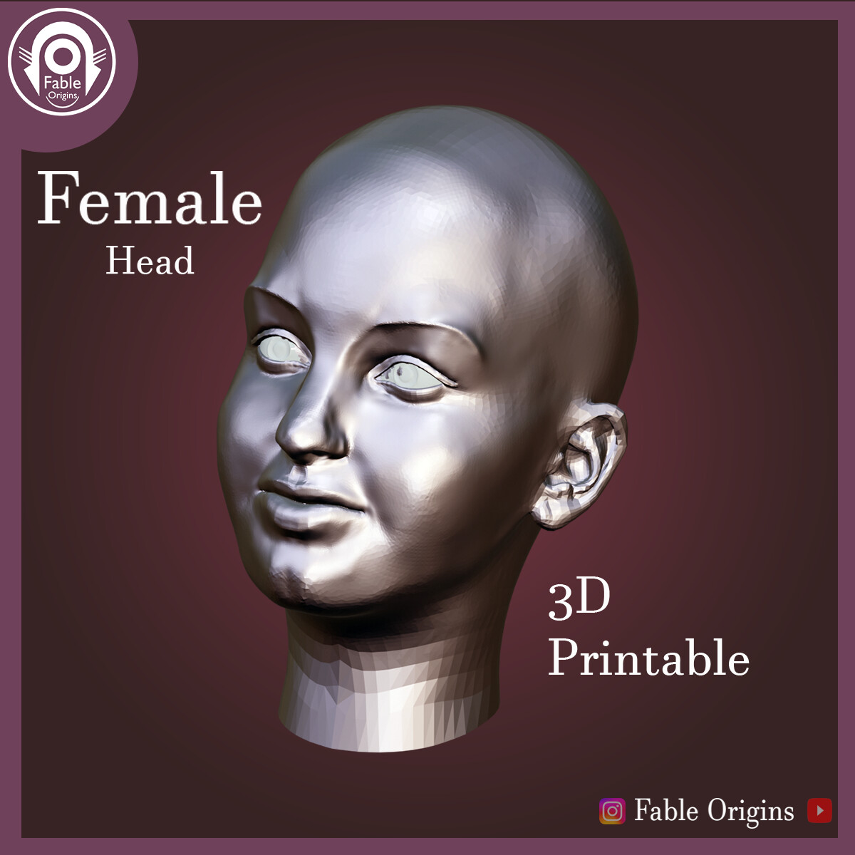 ArtStation - Female Head 3D Printable | Resources