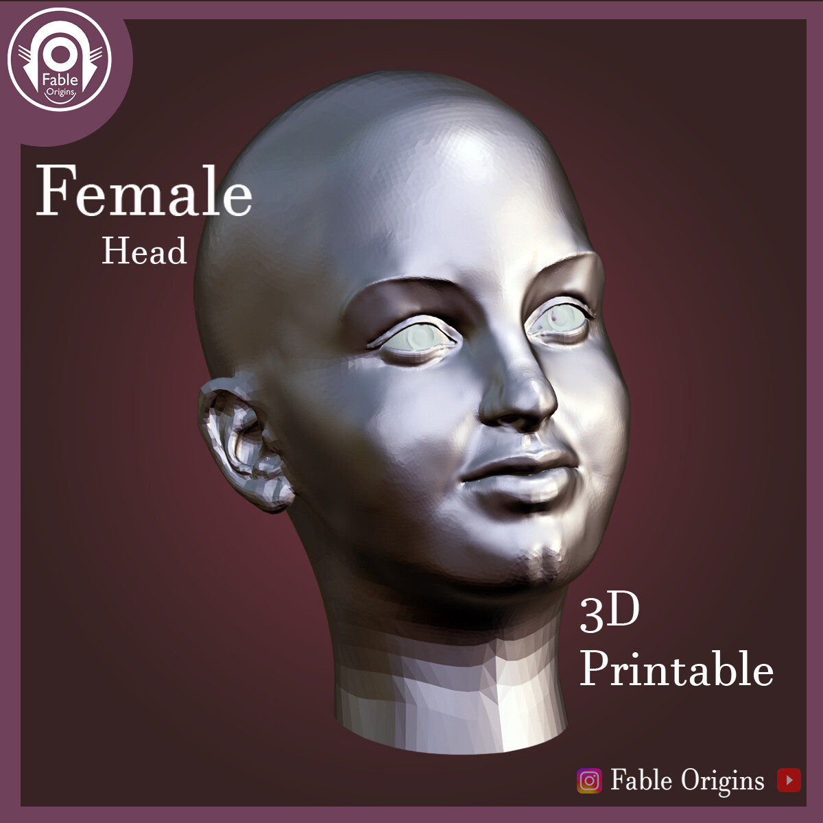 ArtStation - Female Head 3D Printable | Resources