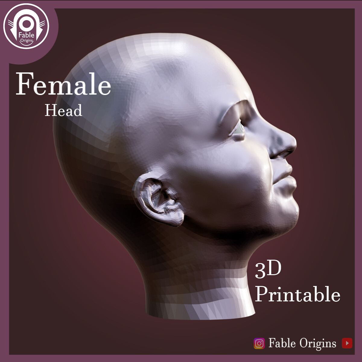 ArtStation - Female Head 3D Printable | Resources