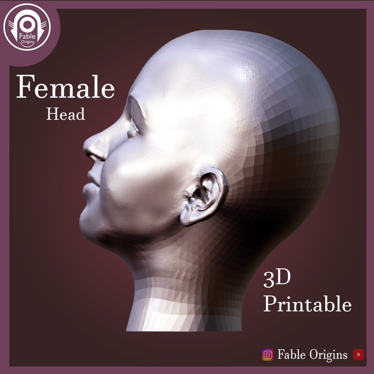 ArtStation - Female Head 3D Printable | Resources