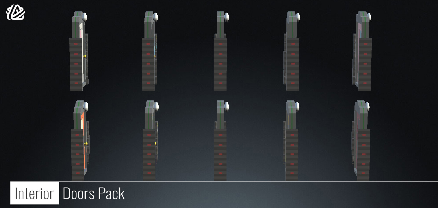 ArtStation - 3D Lowpoly Doors Pack - Home Interior | Game Assets