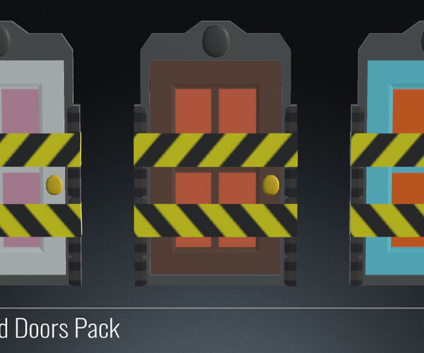 ArtStation - 3D Lowpoly Closed Doors Pack - Home Interior | Game Assets