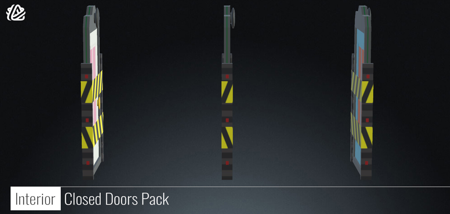 ArtStation - 3D Lowpoly Closed Doors Pack - Home Interior | Game Assets