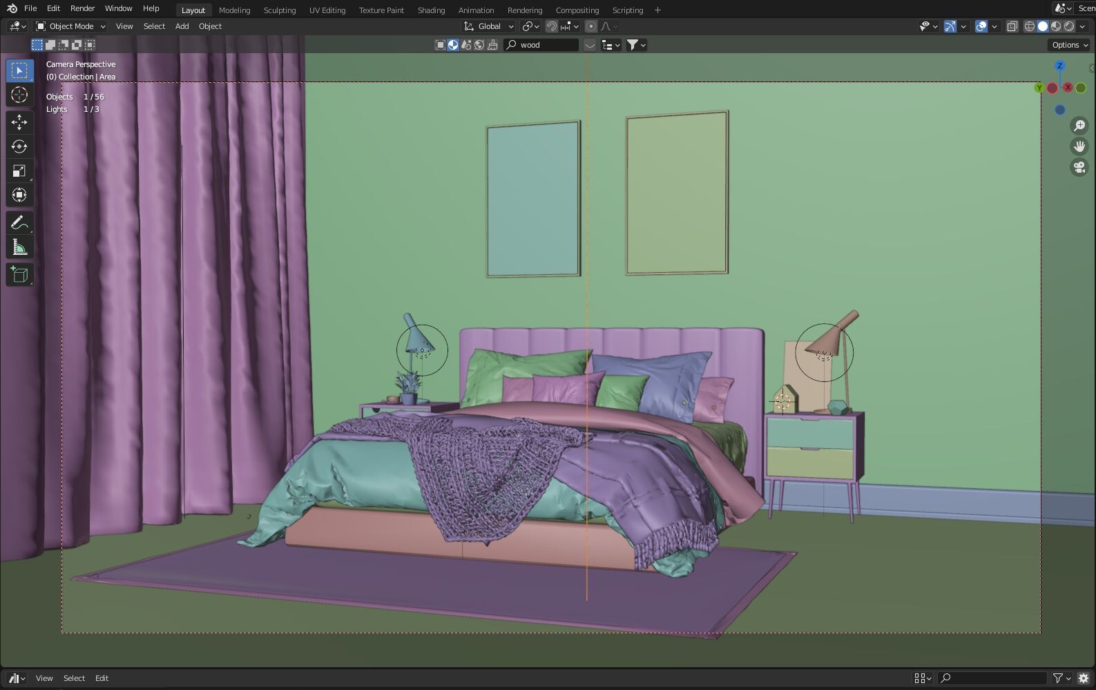 ArtStation - Sence Bedroom Blender 3.x | Game Assets