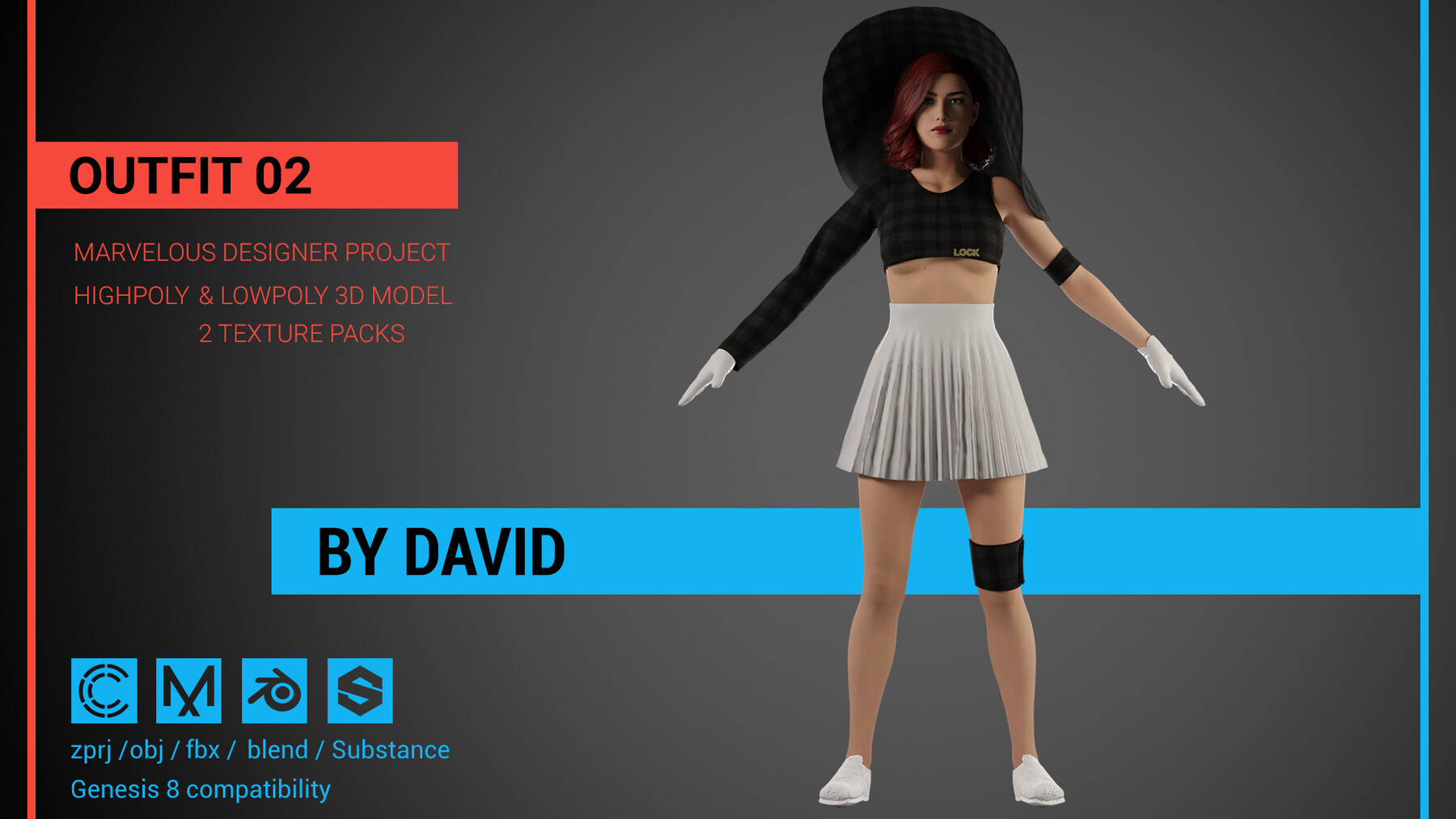 ArtStation - Outfit 02 - Marvelous Designer, CLO project. | Resources