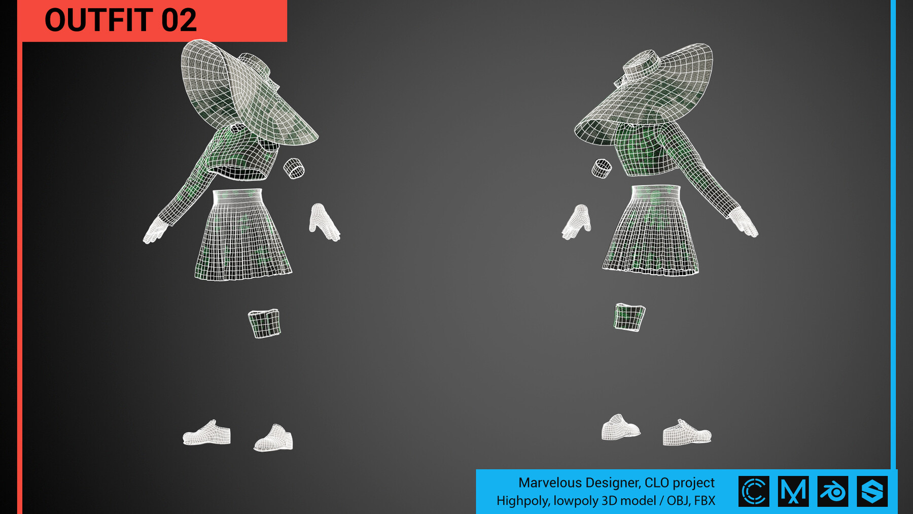 ArtStation - Outfit 02 - Marvelous Designer, CLO project. | Resources