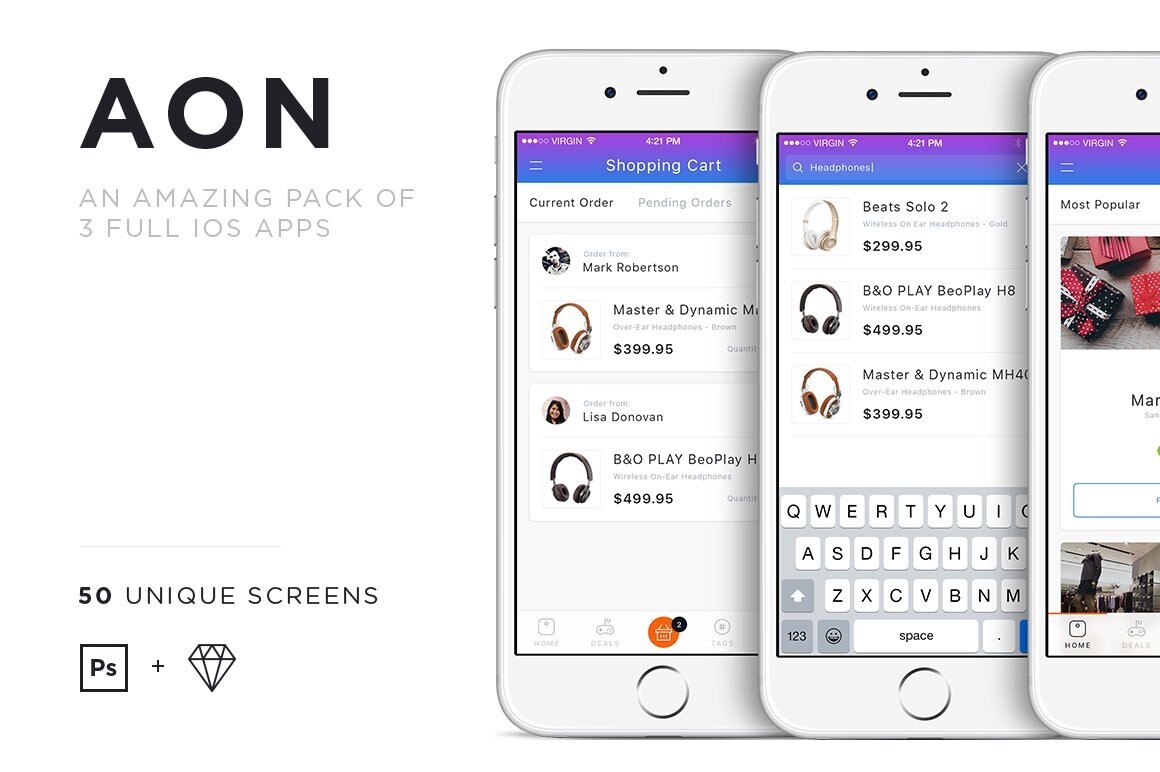 ArtStation - AON - a pack of 3 beautiful iOS apps | Artworks