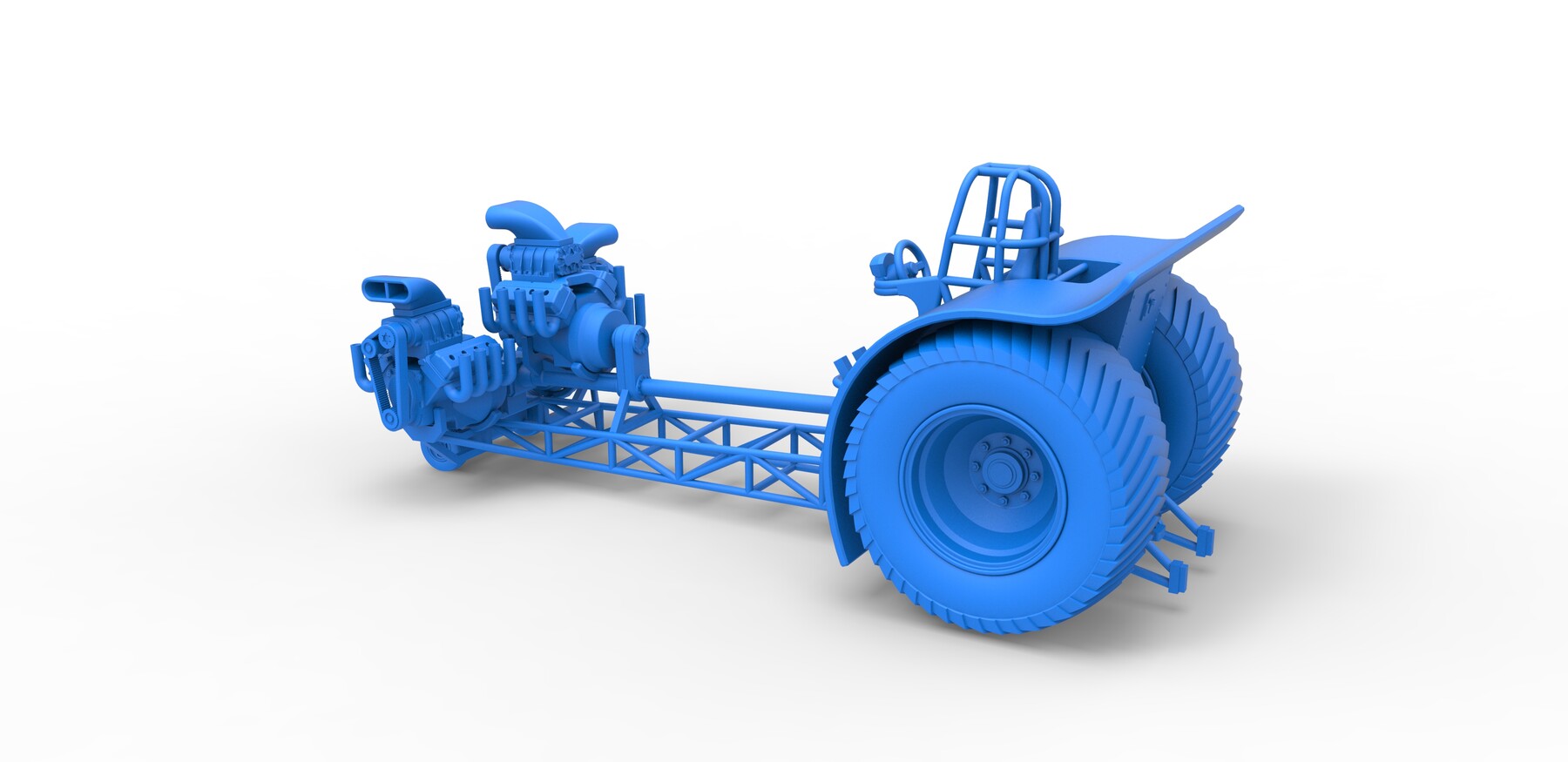 ArtStation - 3D printable Diecast Pulling tractor with 3 engines V8 Version 6 Scale 1:25 | Resources